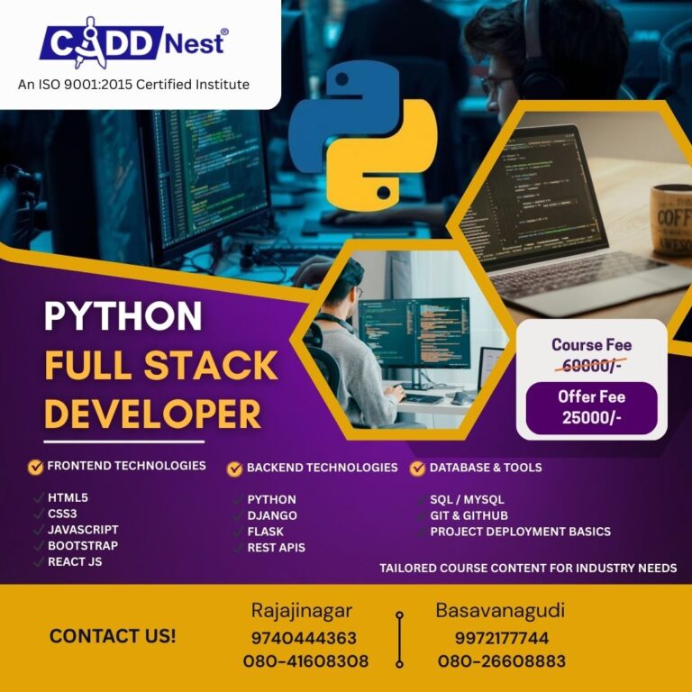 Python Full Stack Training in Bangalore – CADD Nest Training Centre | Caddnest
